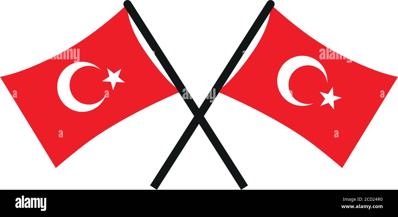 turkey republic flags icon over white background, flat style, vector ...