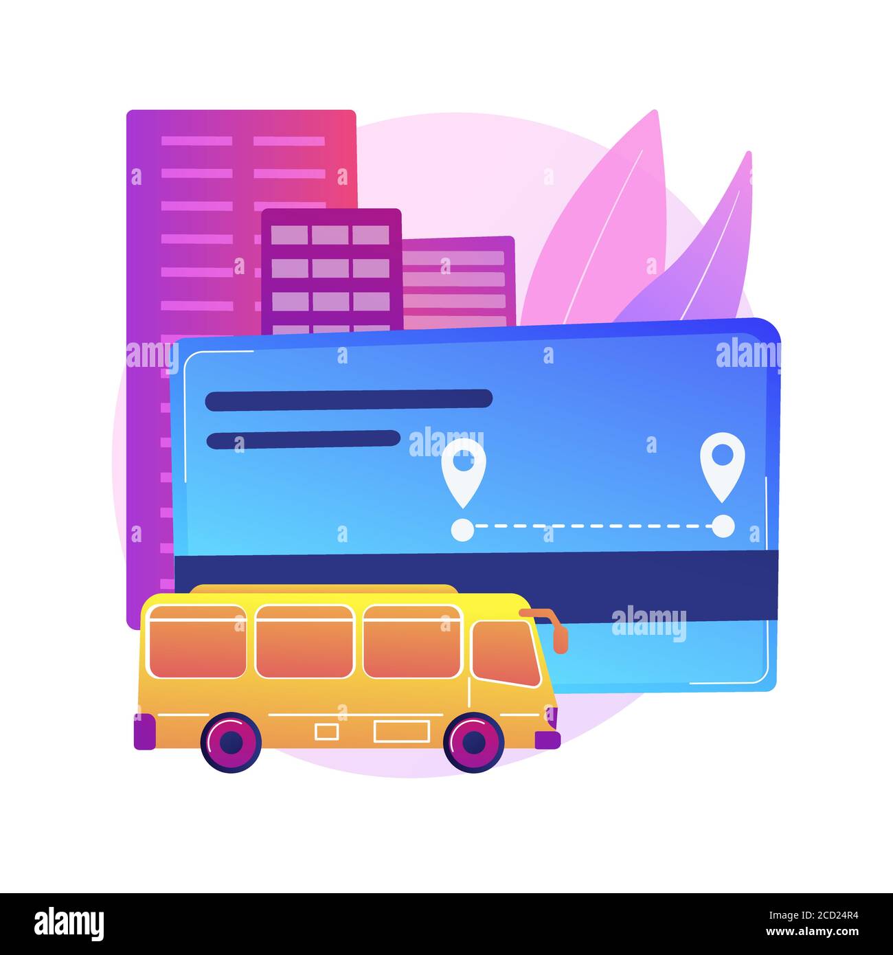 Public transport travel pass card abstract concept vector illustration ...