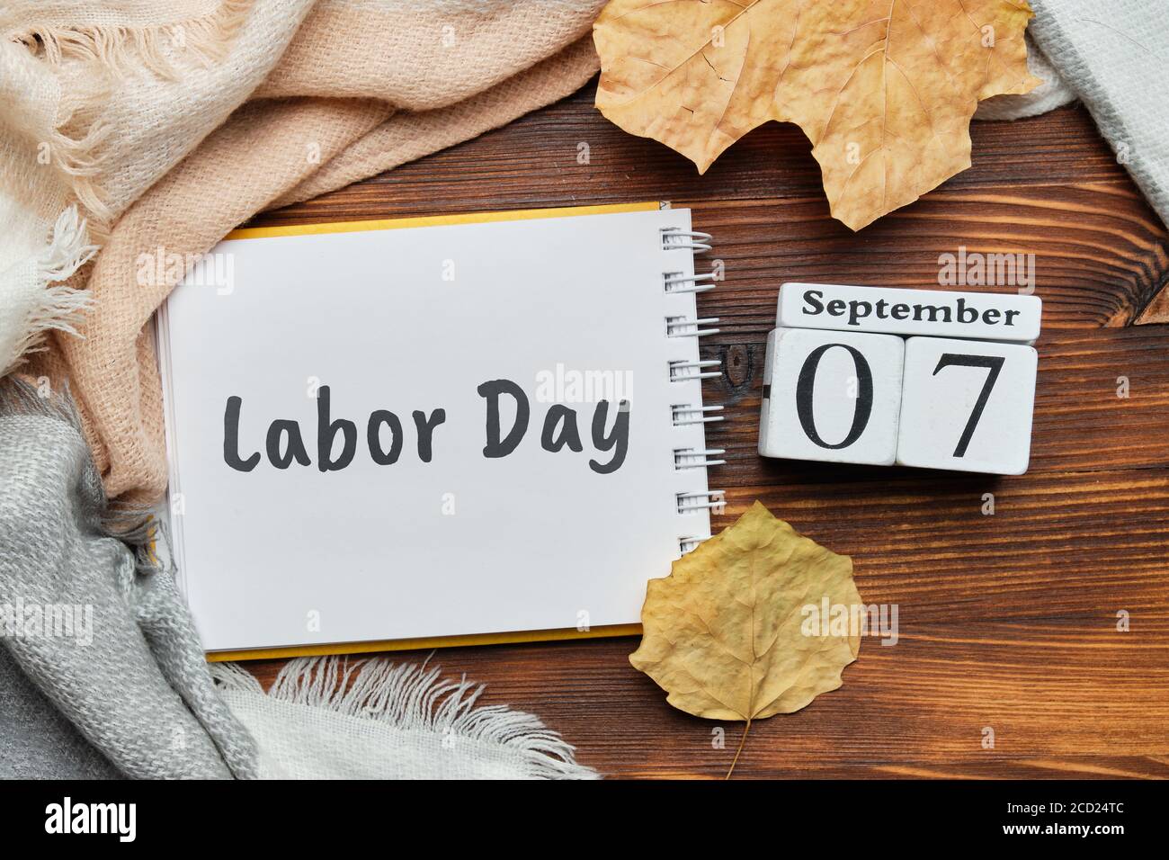 Labor Day of autumn month calendar september Stock Photo - Alamy