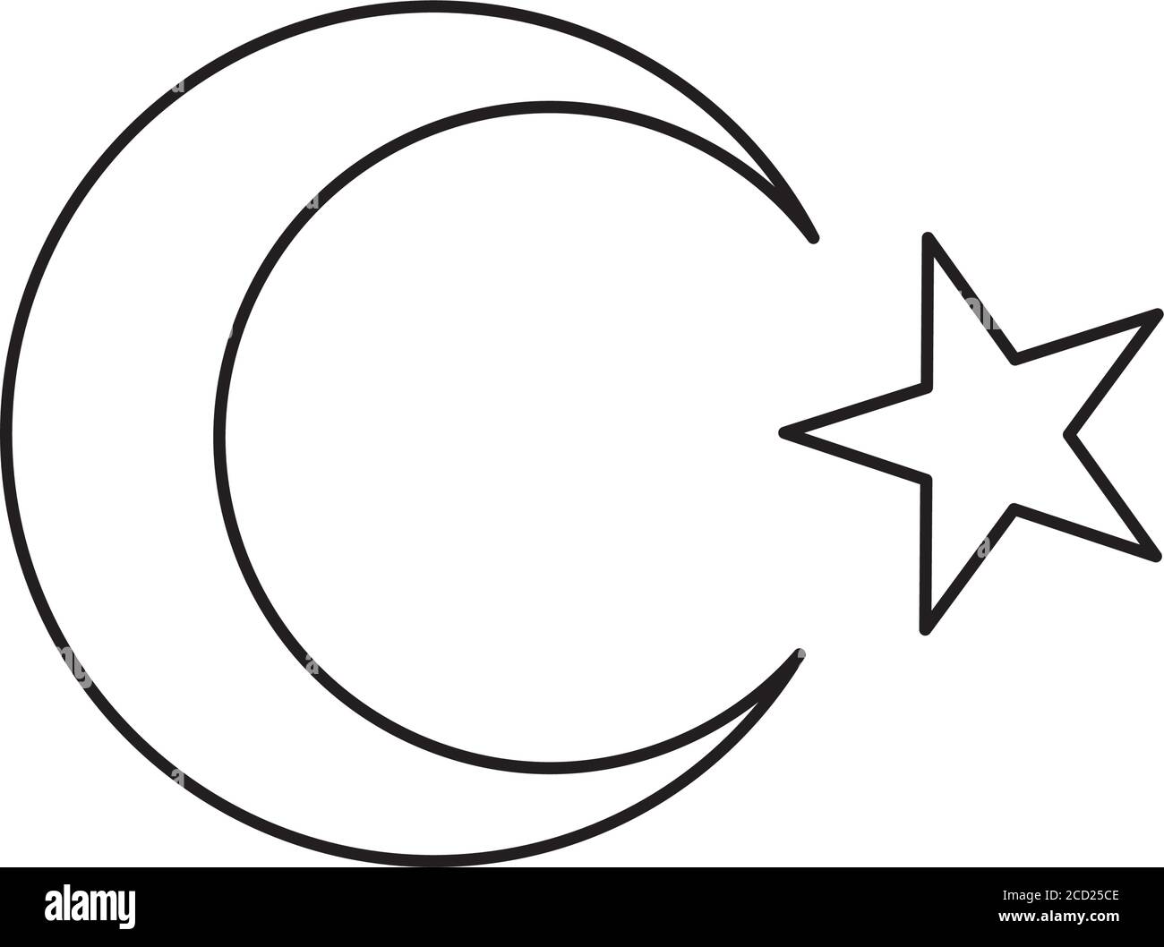 Turkey republic concept, Star and crescent icon over white background ...