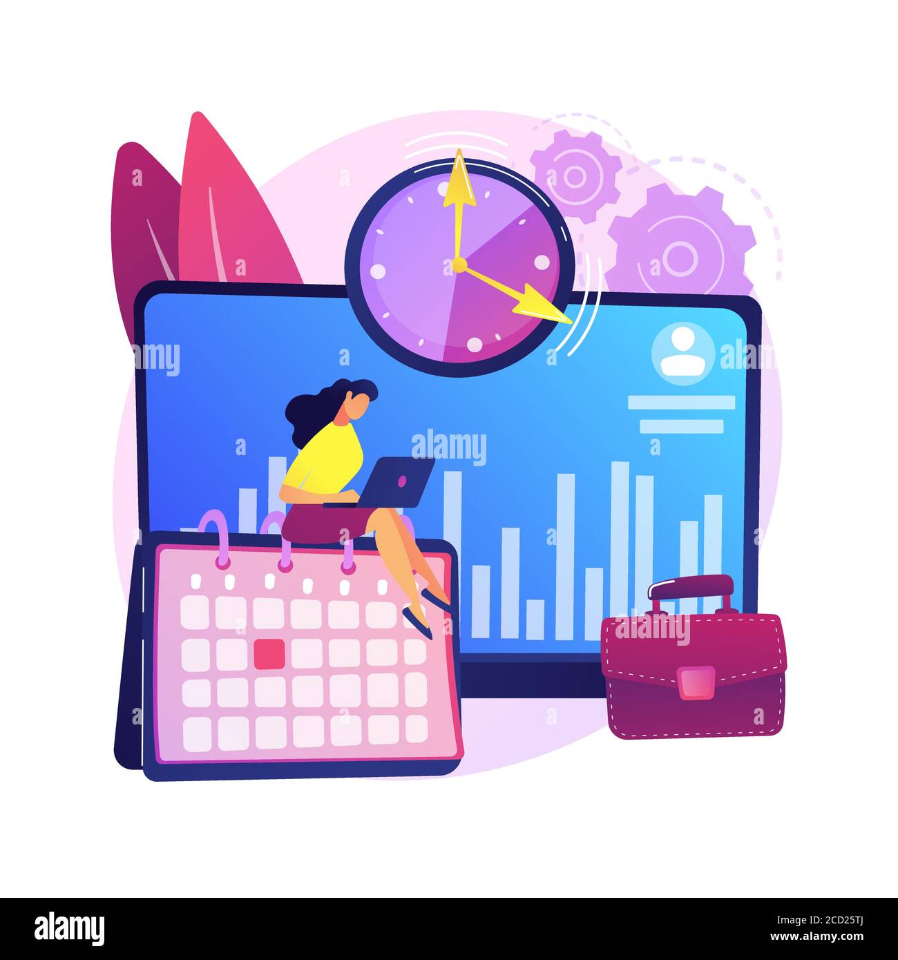 Time and attendance tracking system abstract concept vector ... Time and attendance tracking system abstract concept vector ...