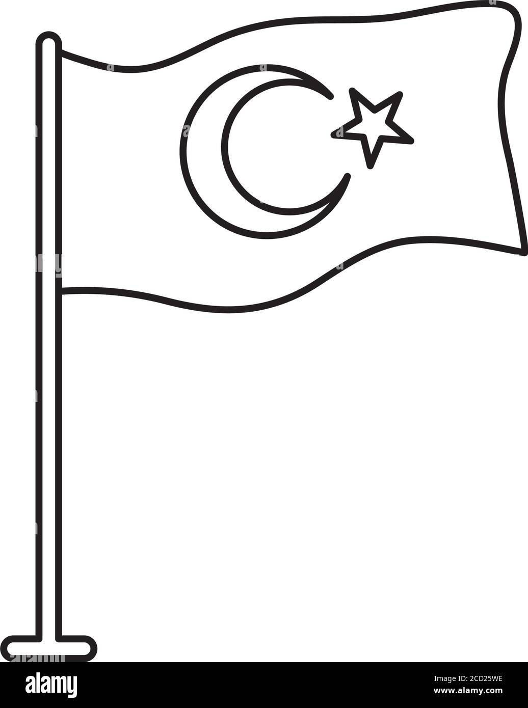Turkish Flag Black And White