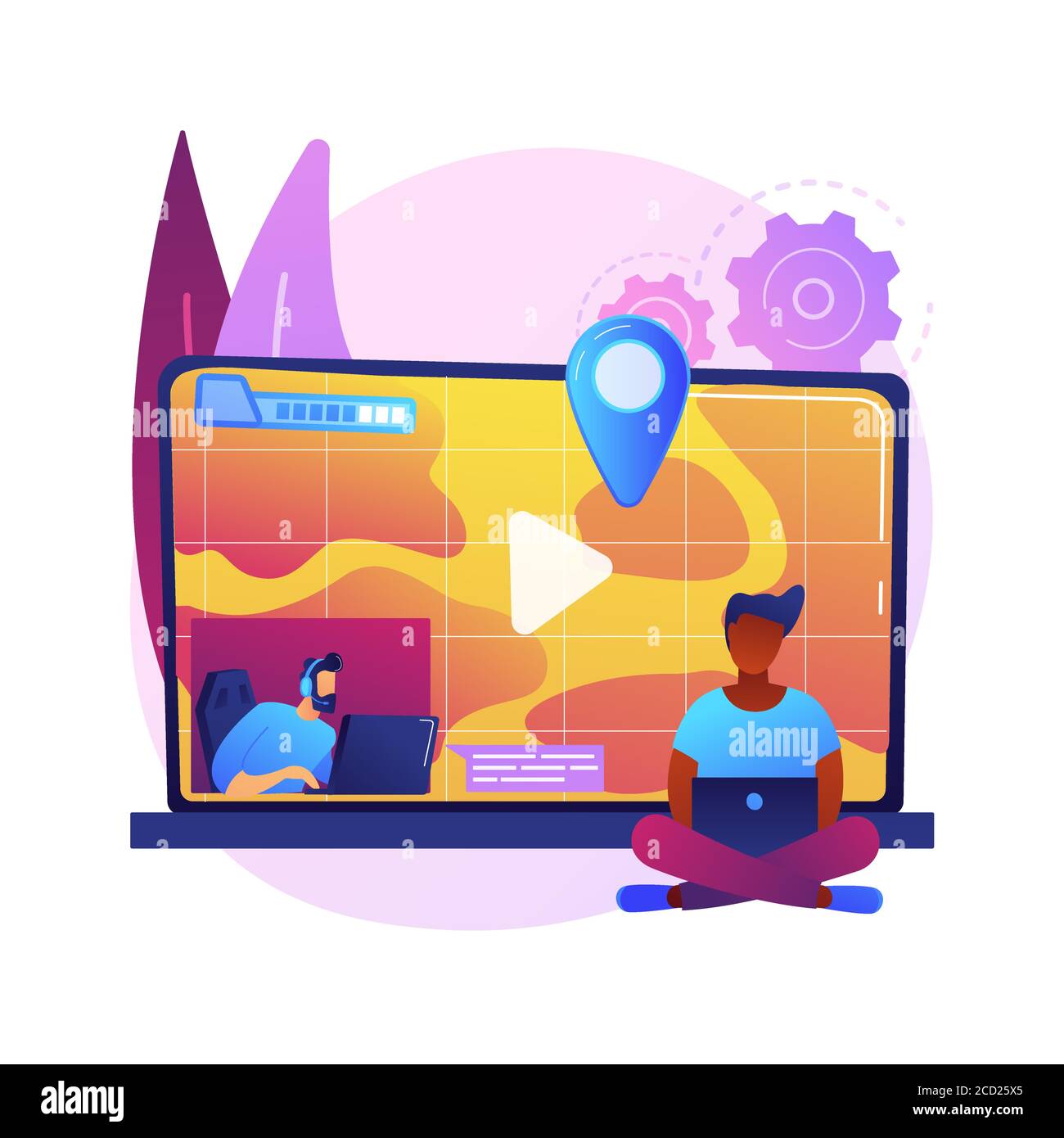 Video game walkthrough abstract concept vector illustration Stock ...
