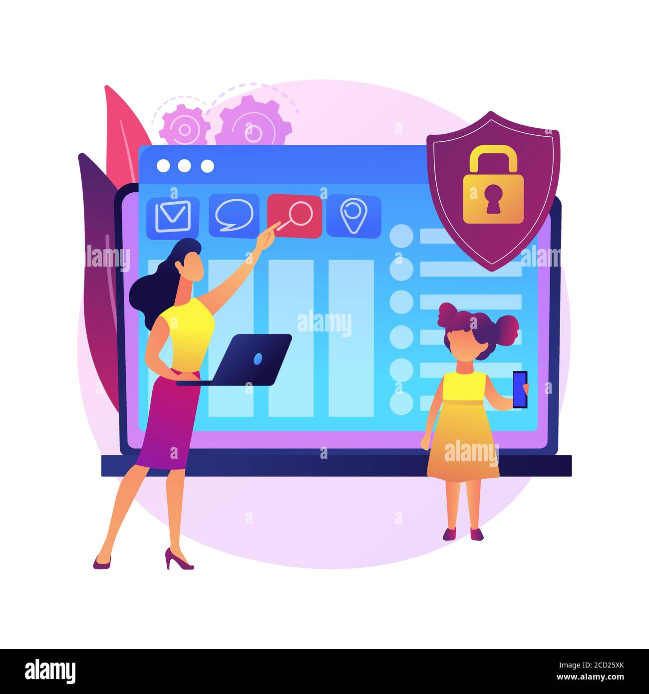 Parental control software abstract concept vector illustration Stock ...