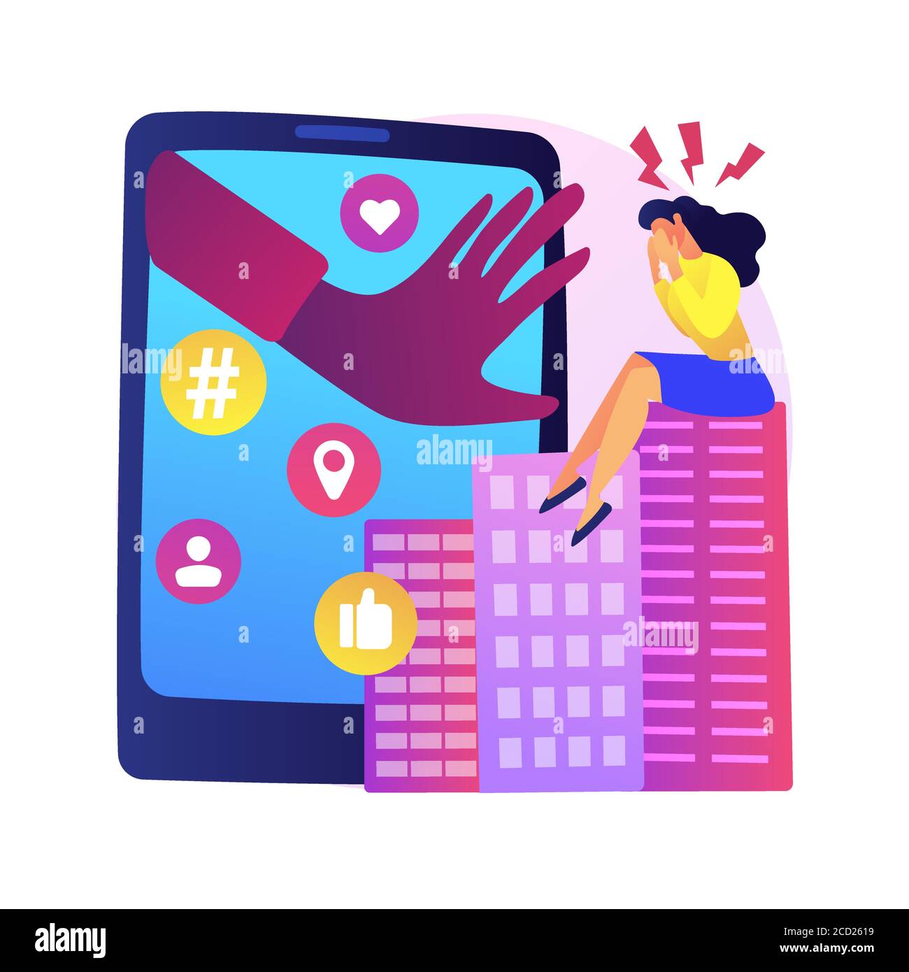 Digital overload abstract concept vector illustration Stock Vector ...