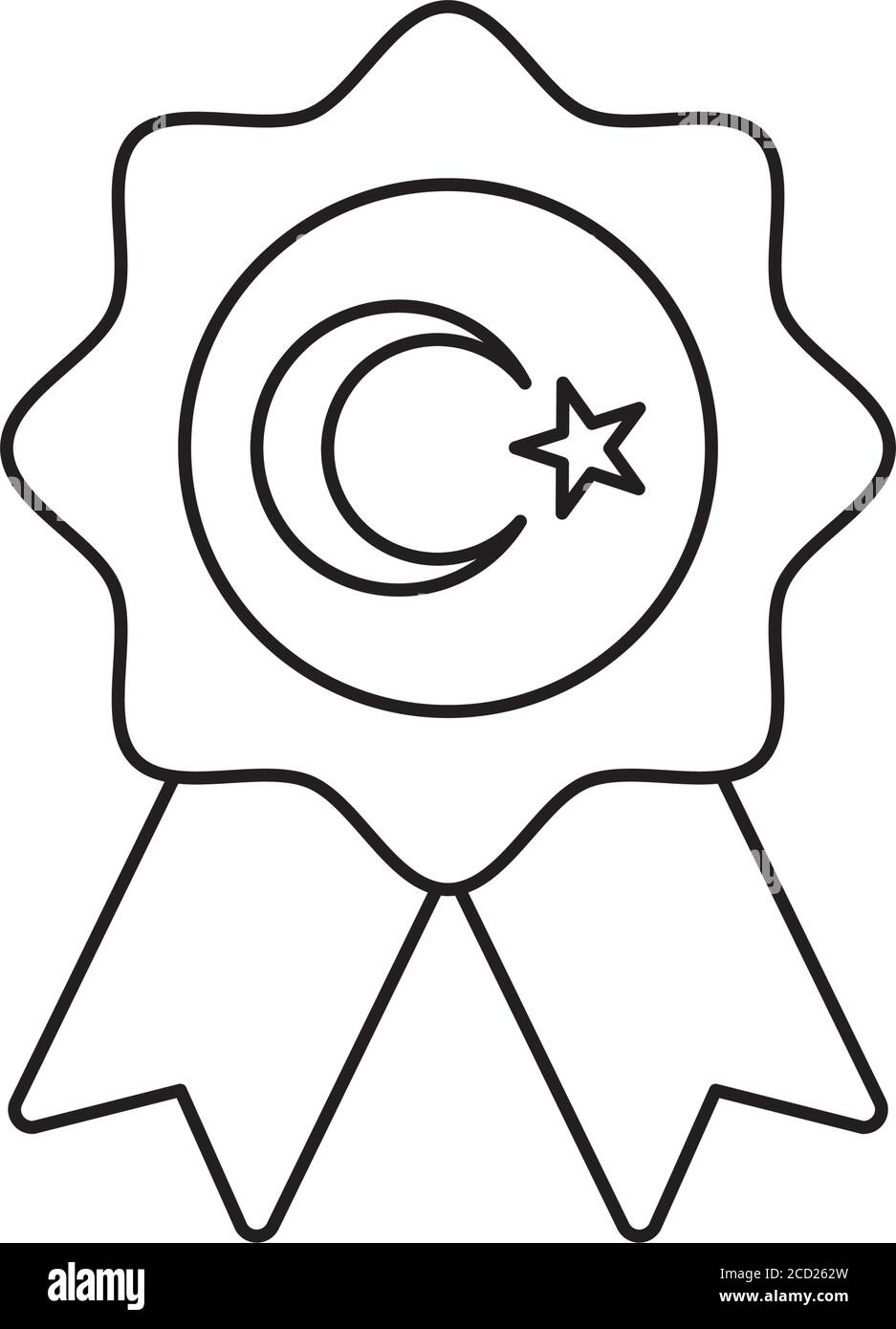 award ribbon with turkey crescent moon design over white background ...