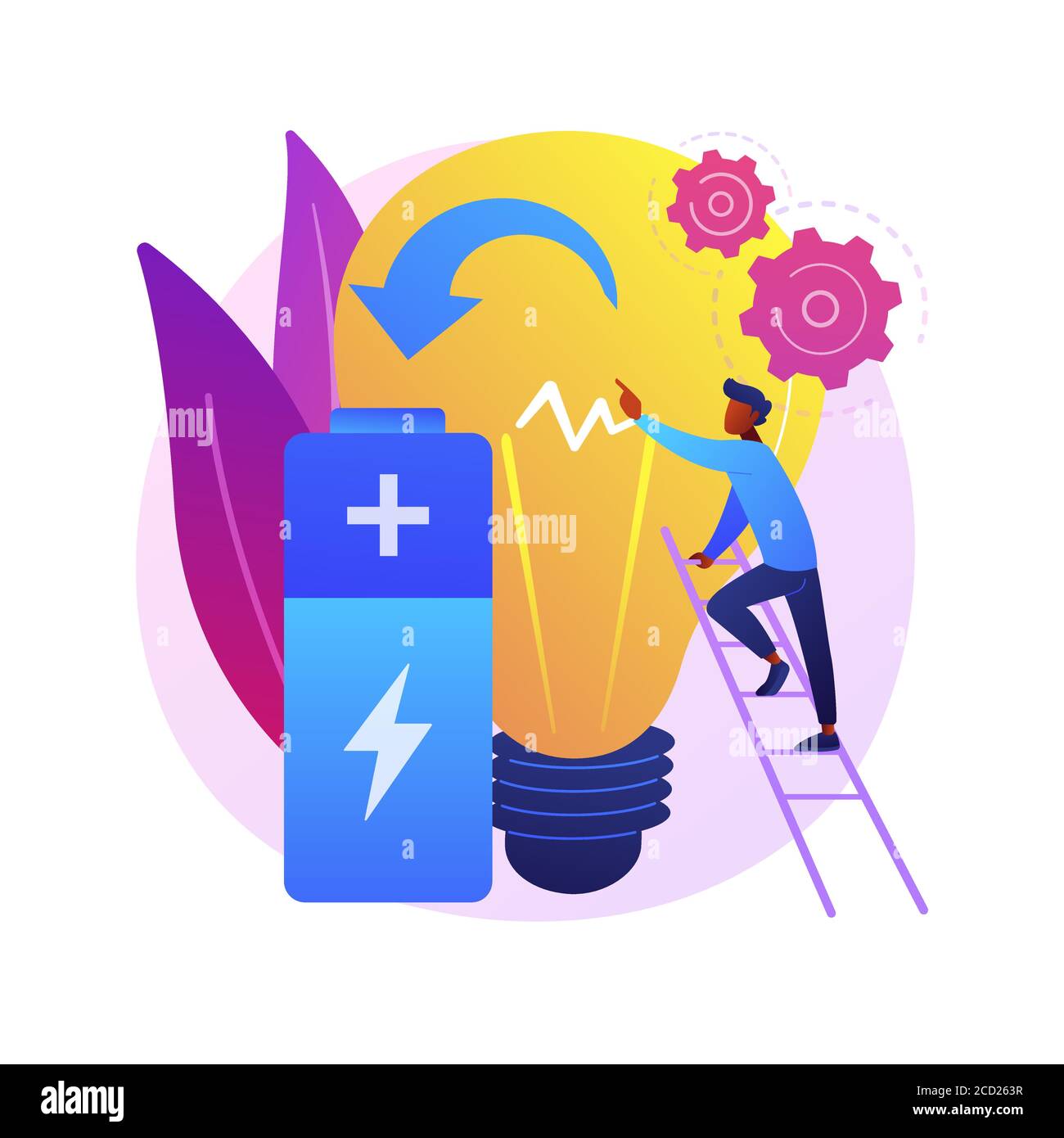 Innovative battery technology abstract concept vector illustration ...