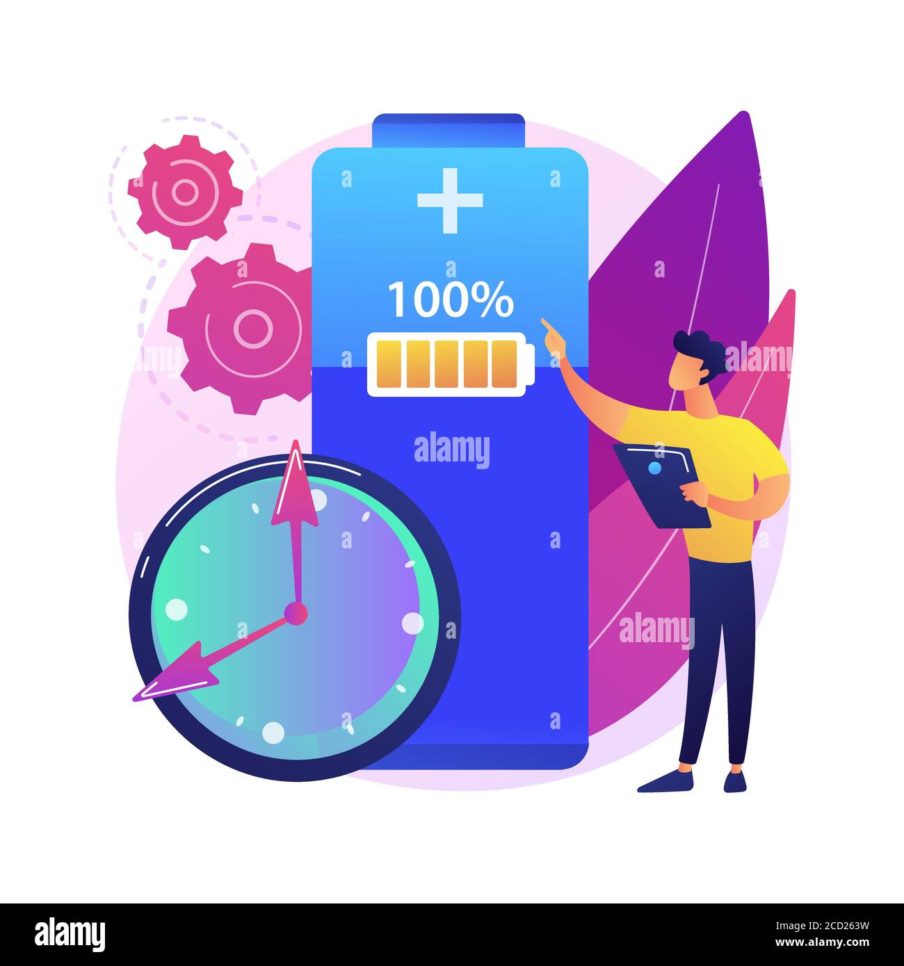 Battery runtime abstract concept vector illustration Stock Vector Image & Art - Alamy