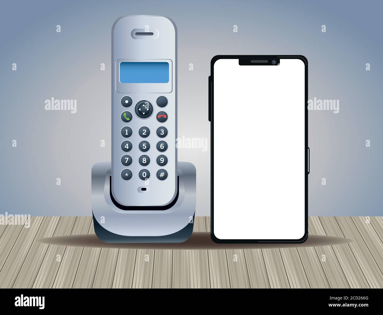 Digital cordless telephone Stock Vector Images - Alamy