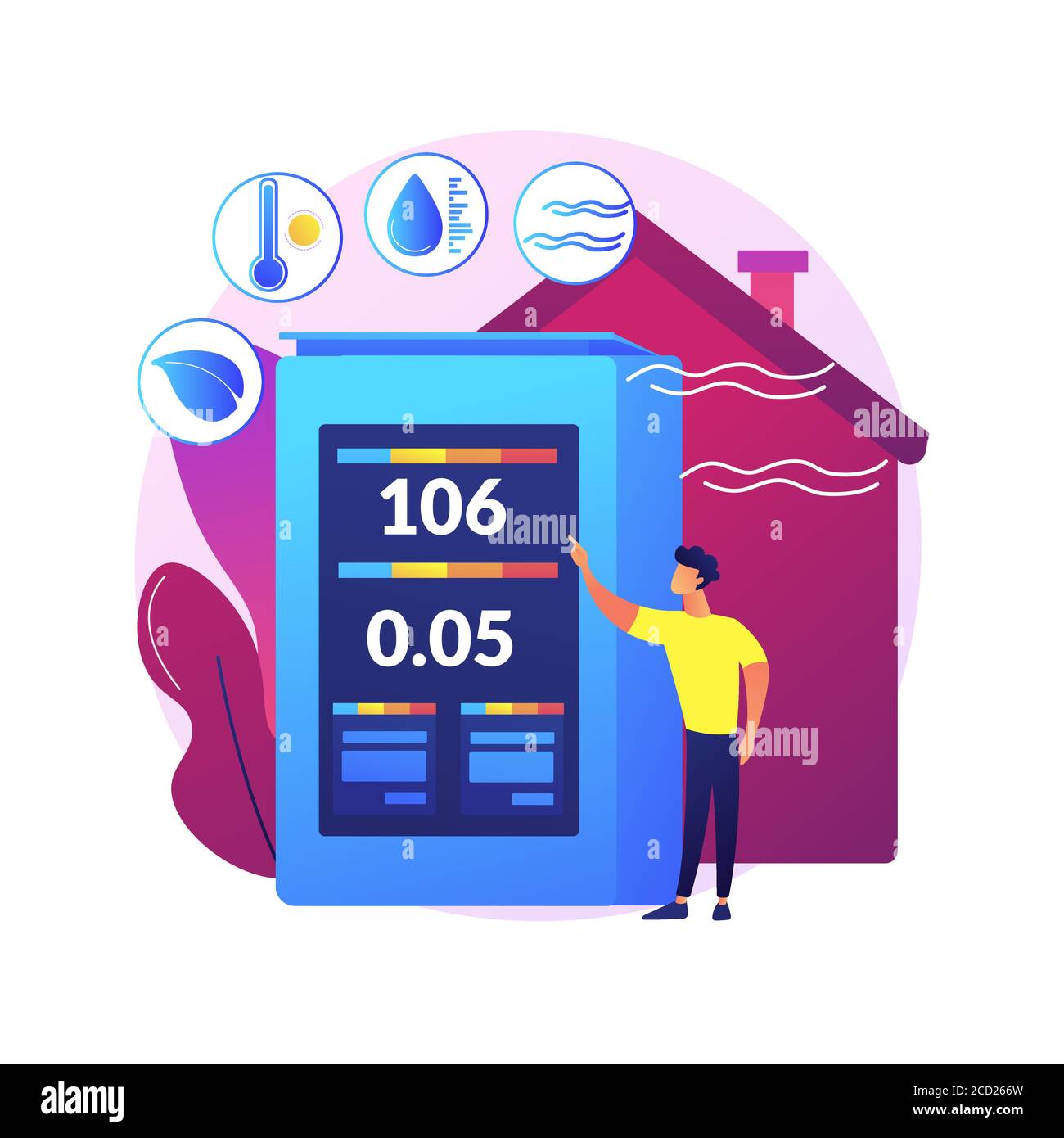 Air quality monitor abstract concept vector illustration Stock Vector ...