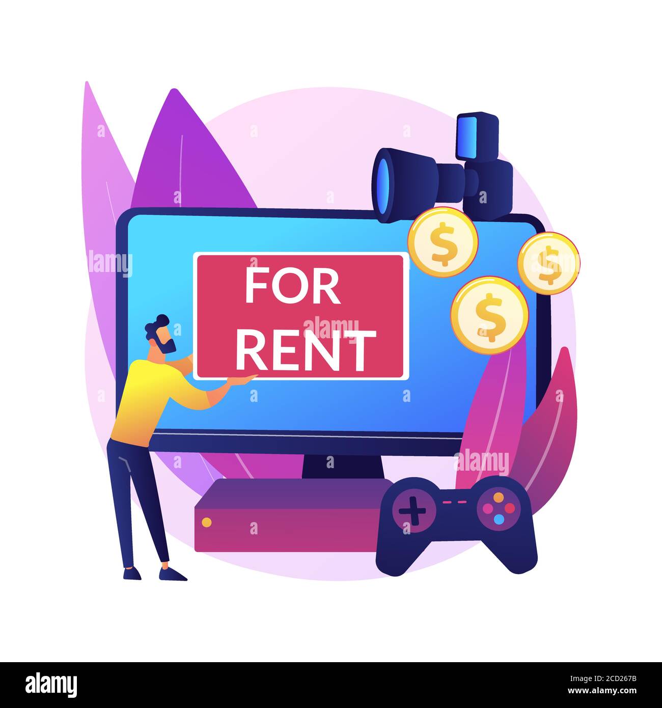 Renting electronic device abstract concept vector illustration Stock ...