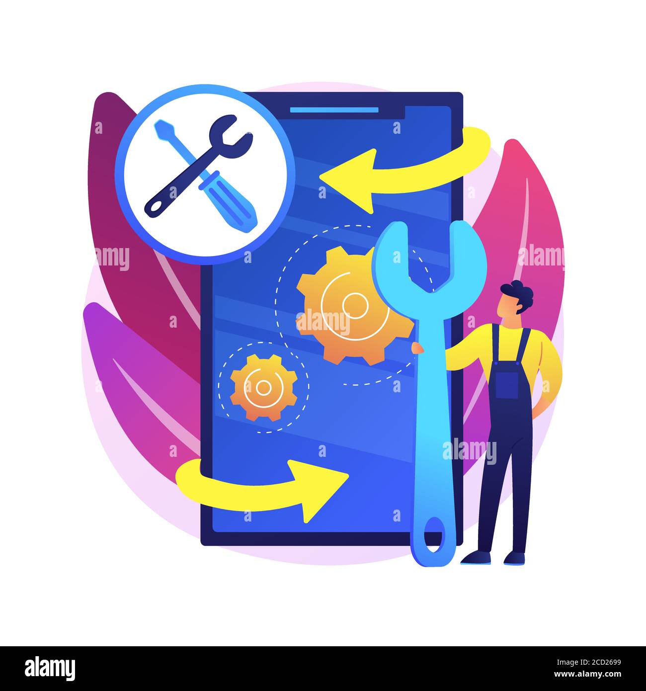 Mobile device repair abstract concept vector illustration Stock Vector ...