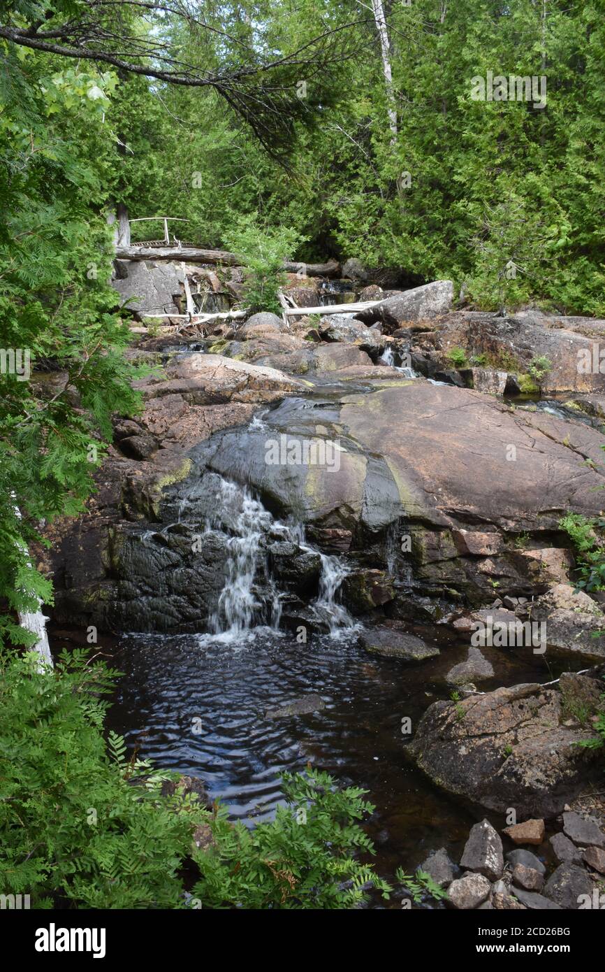 Waterfall on the Hadlock lower pond trail in Acadia National Park Stock ...
