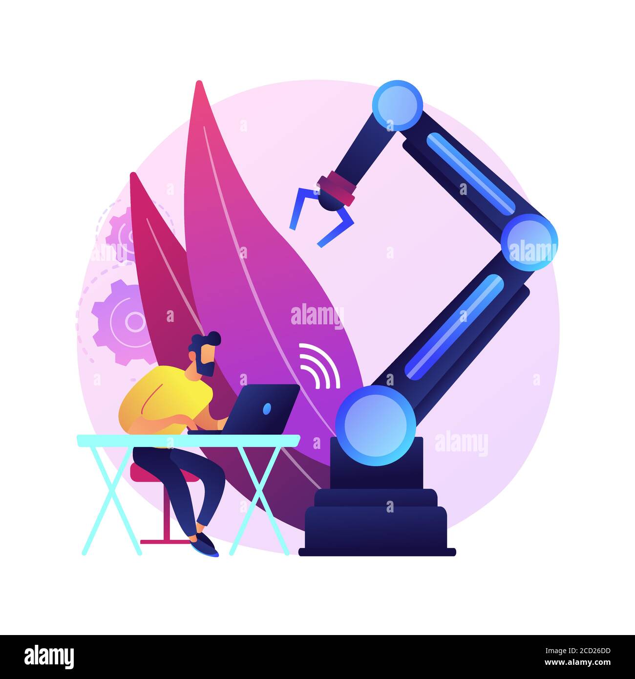 Remotely operated robots abstract concept vector illustration Stock ...