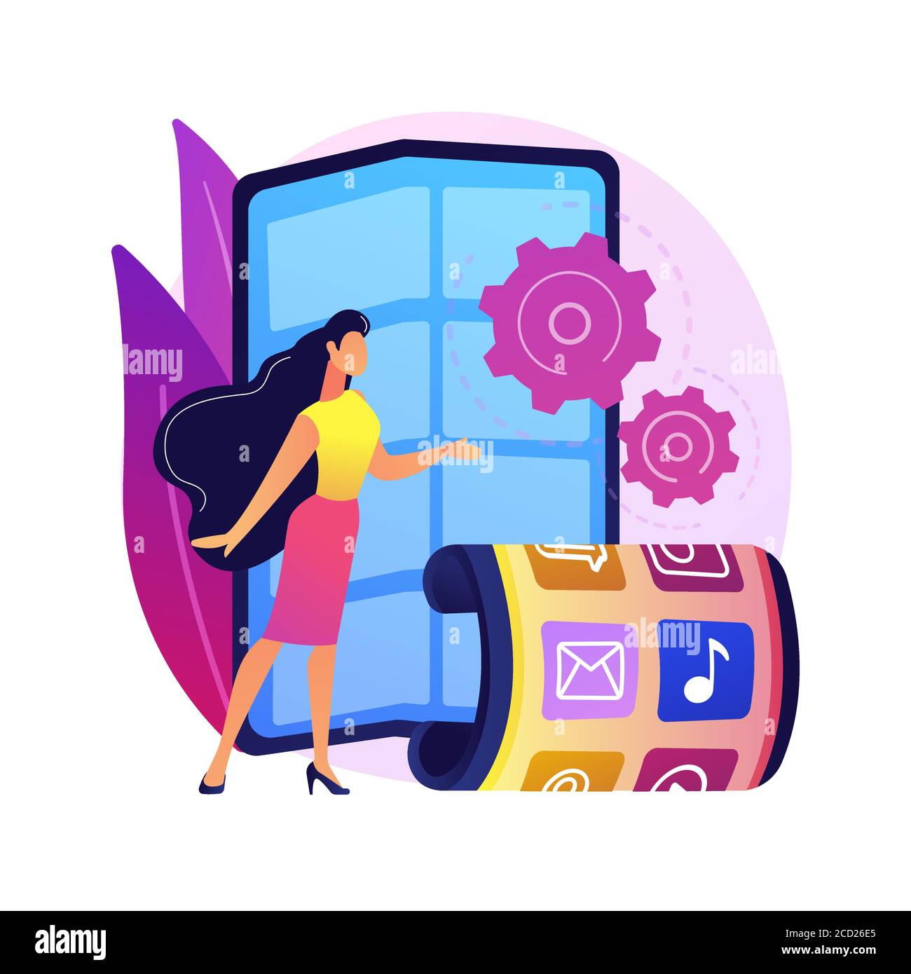 Foldable smartphone abstract concept vector illustration Stock Vector ...