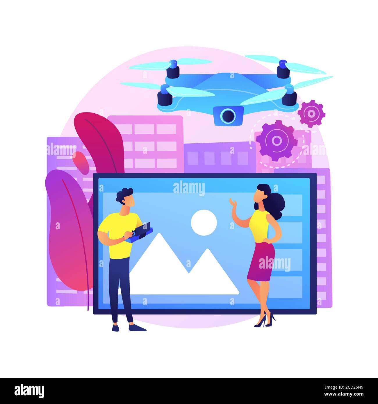 Aerial photography abstract concept vector illustration Stock Vector ...