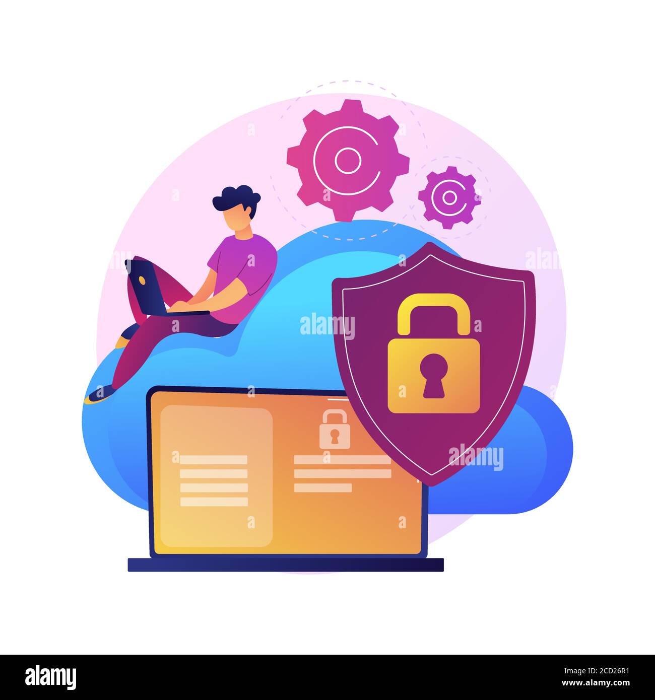 Cloud Computing Security Abstract Concept Vector Illustration Stock