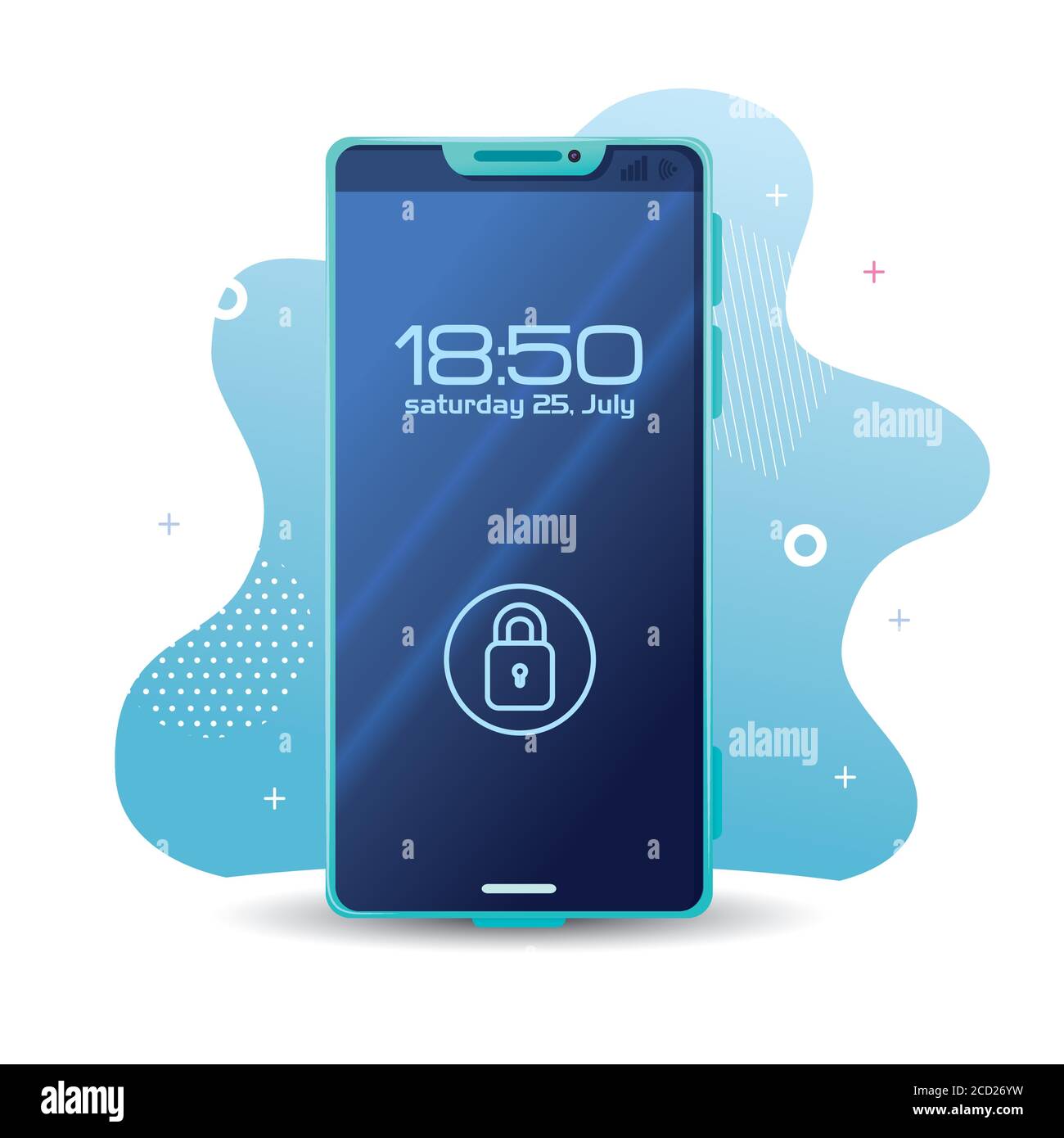 Vector detailed smartphone mockup security hi-res stock photography and ...