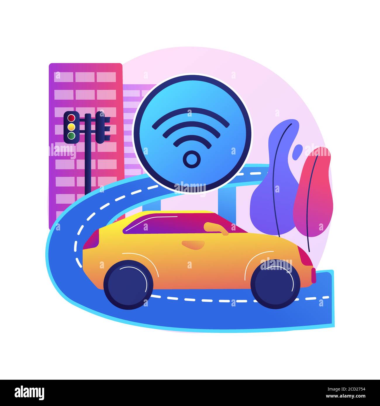Smart roads construction abstract concept vector illustration Stock ...