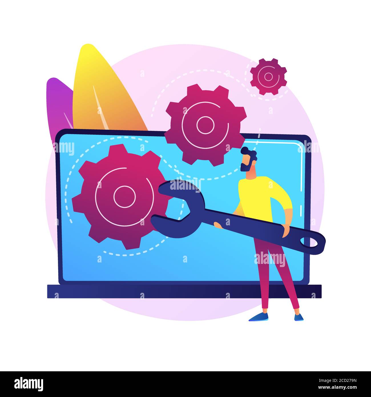 Computer troubleshooting abstract concept vector illustration Stock ...