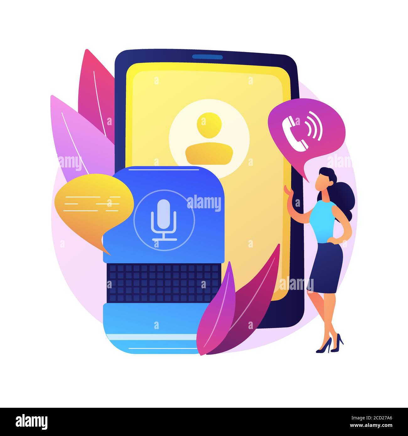 Hands-free phone calling abstract concept vector illustration Stock ...