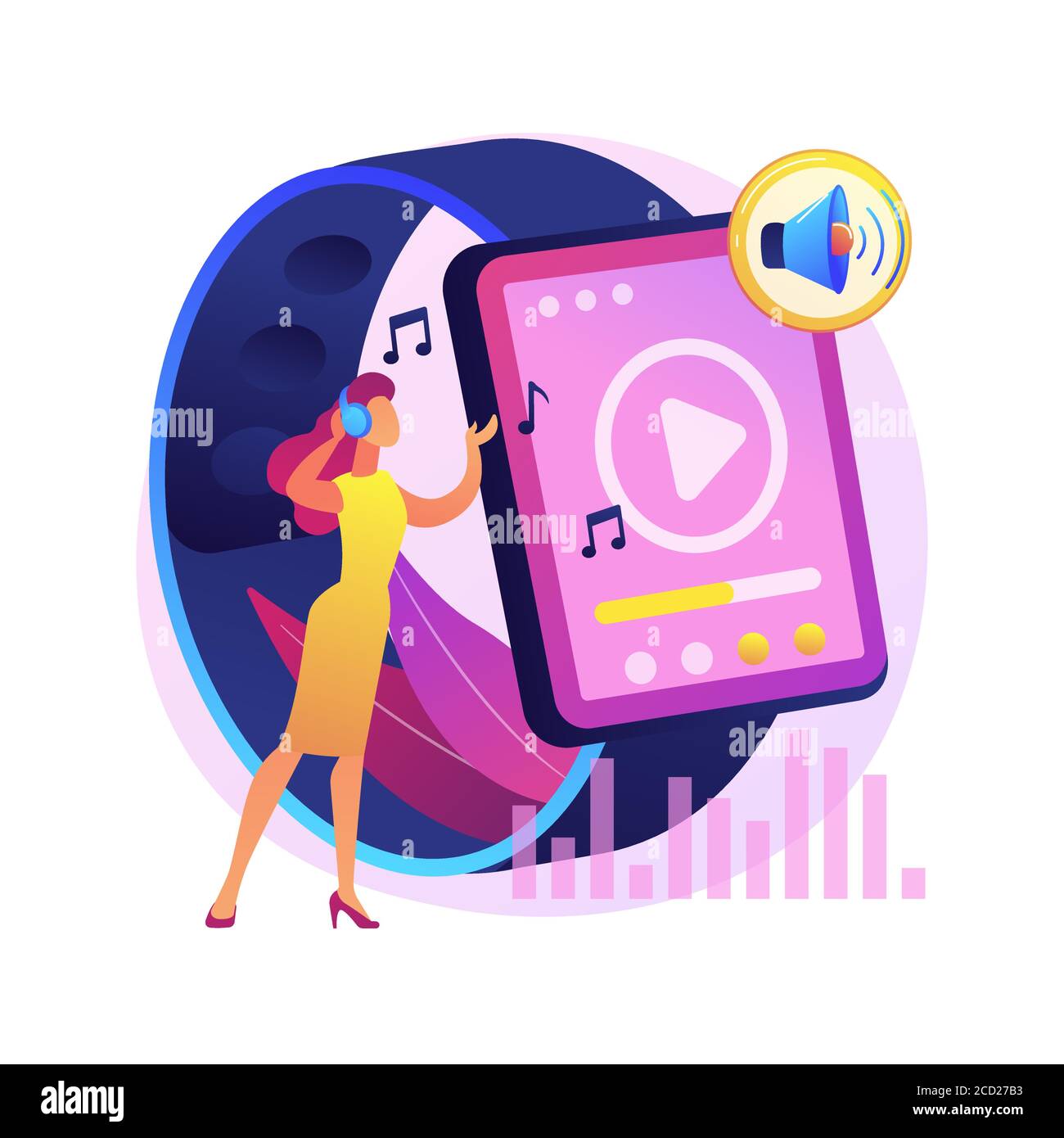 Smartwatch as portable media player abstract concept vector ...