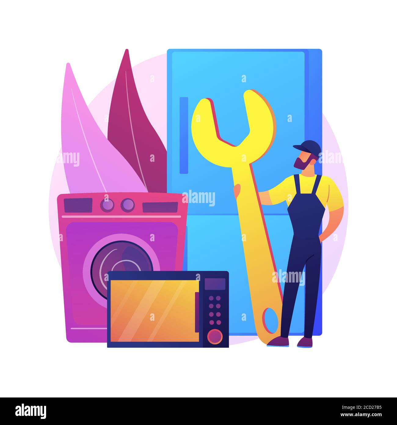 Repair of household appliances abstract concept vector illustration ...