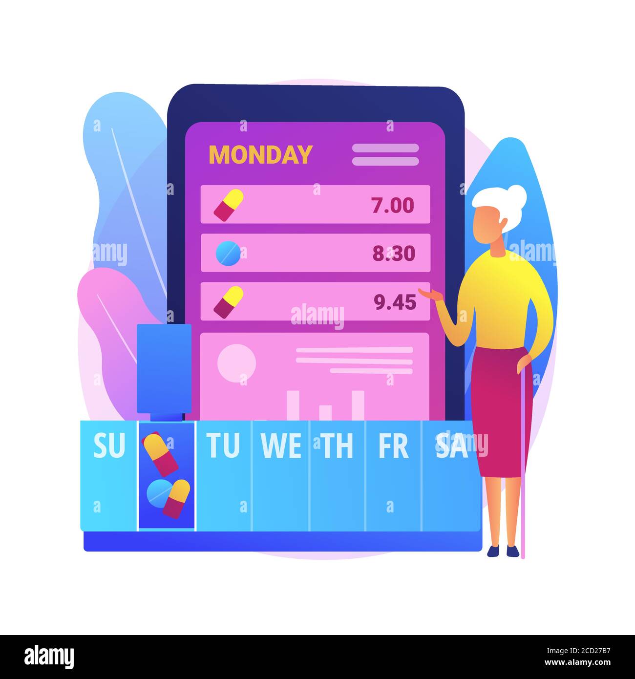 Smart pill boxes abstract concept vector illustration Stock Vector ...