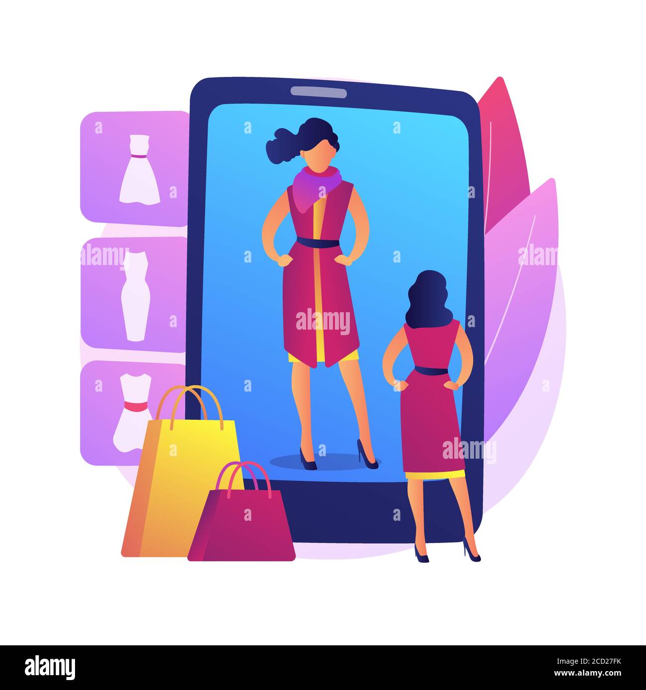Virtual fitting room abstract concept vector illustration Stock Vector ...