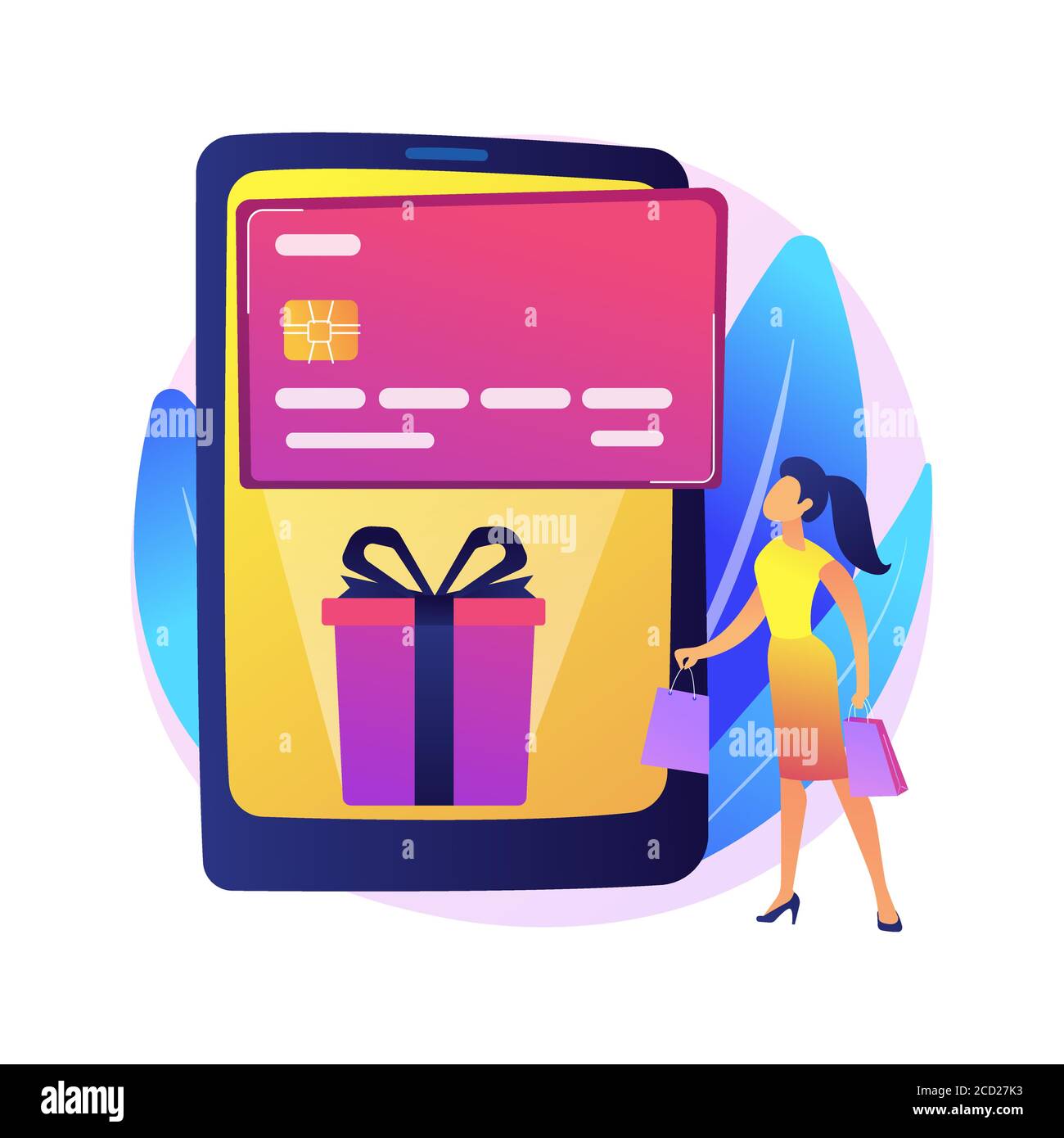 Digital gift card abstract concept vector illustration Stock Vector ...