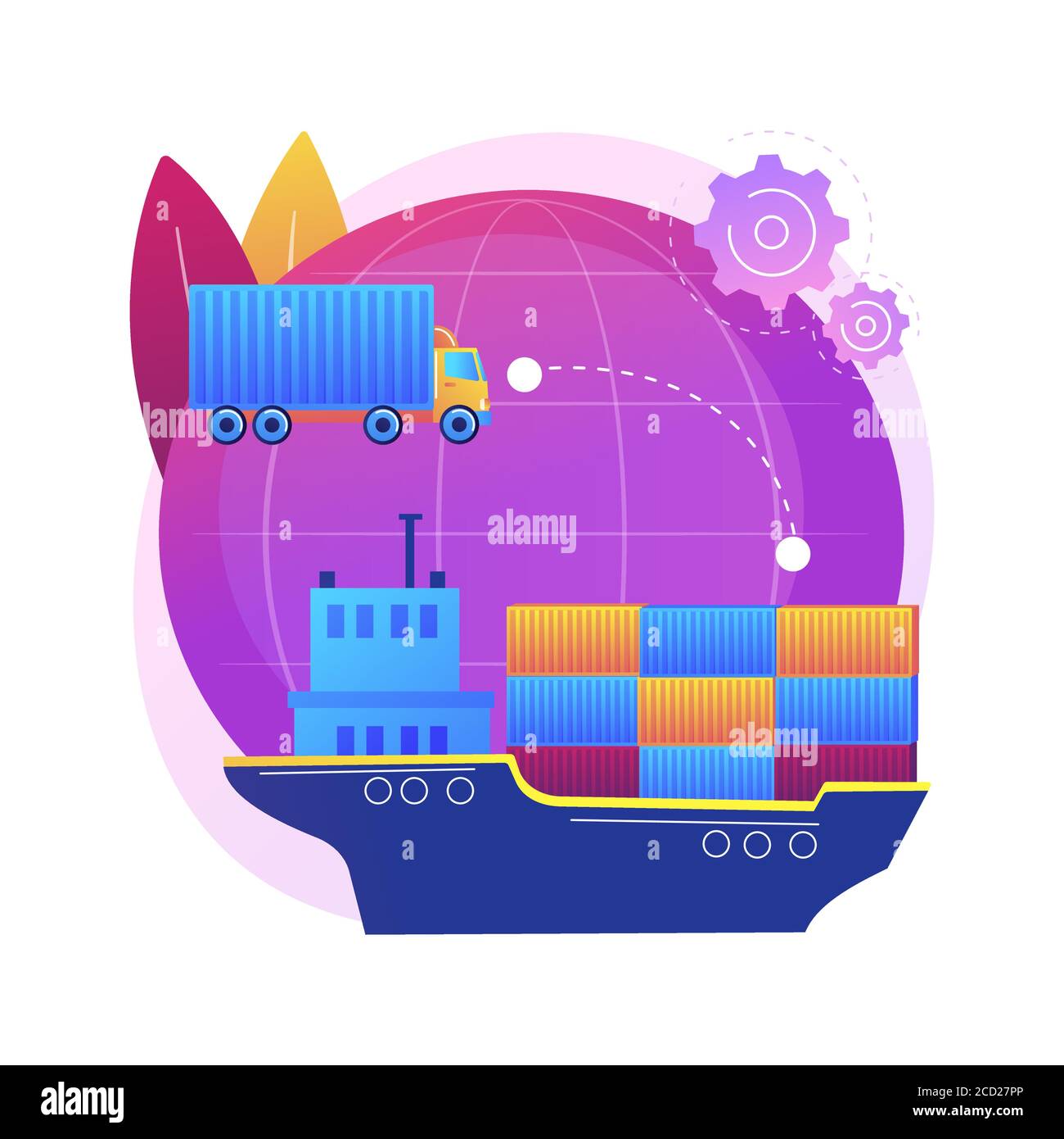 Container transportation abstract concept vector illustration Stock ...