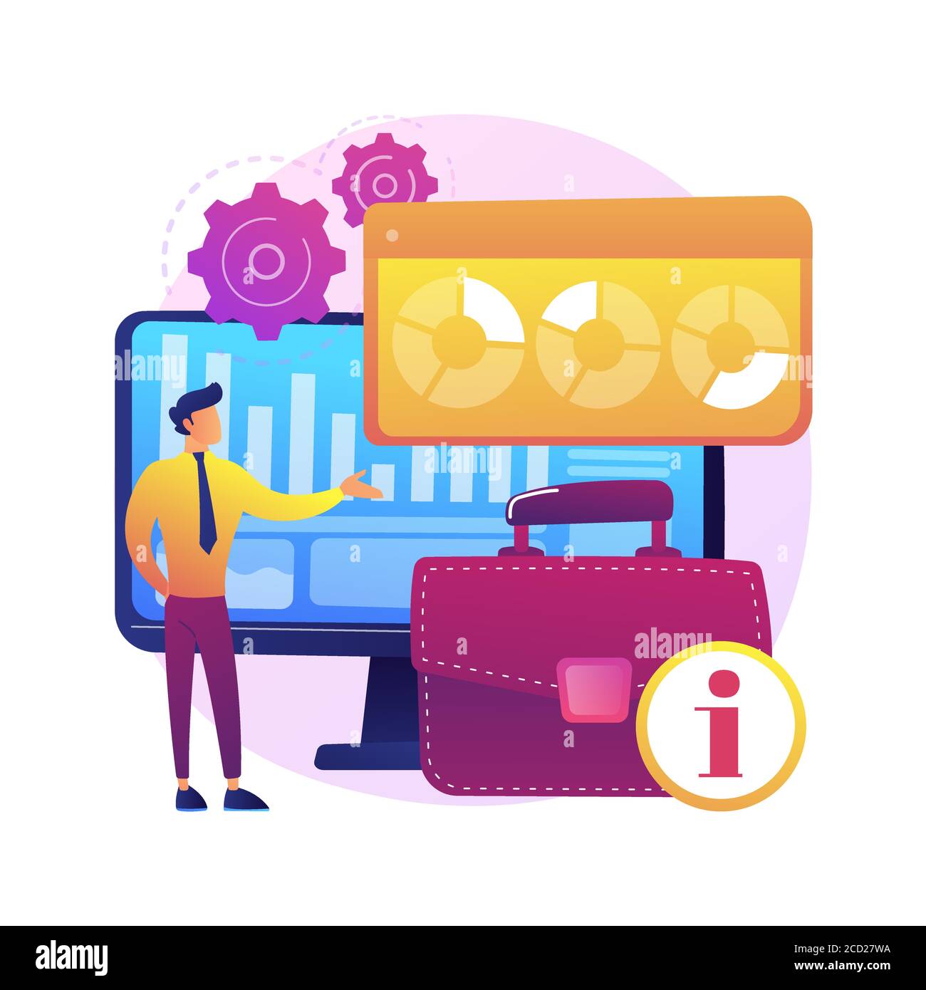 Business information system abstract concept vector illustration Stock ...