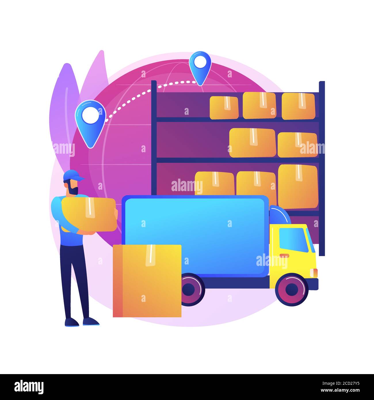Transit warehouse abstract concept vector illustration Stock Vector ...