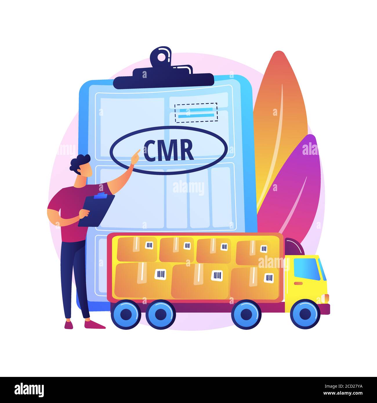 Road transport documents abstract concept vector illustration Stock ...