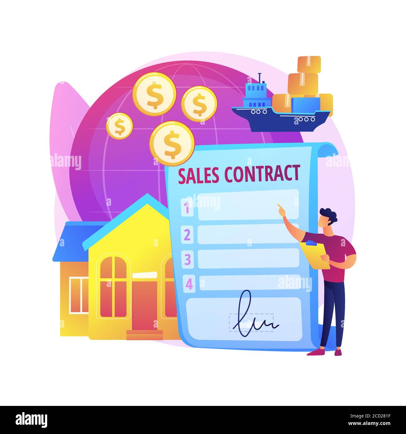 Sales contract terms abstract concept vector illustration Stock Vector ...