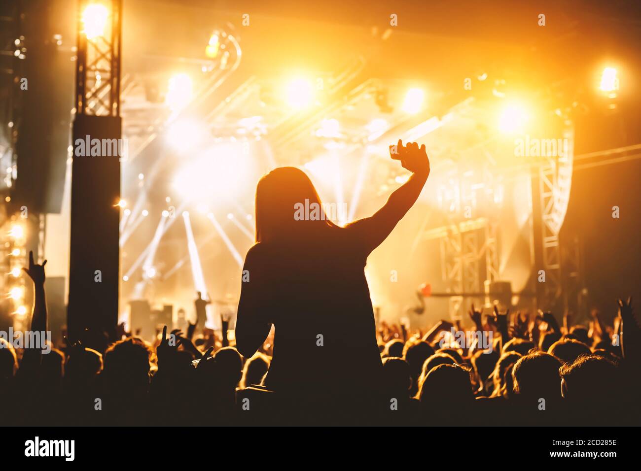 Club dj raised arms hi-res stock photography and images - Alamy