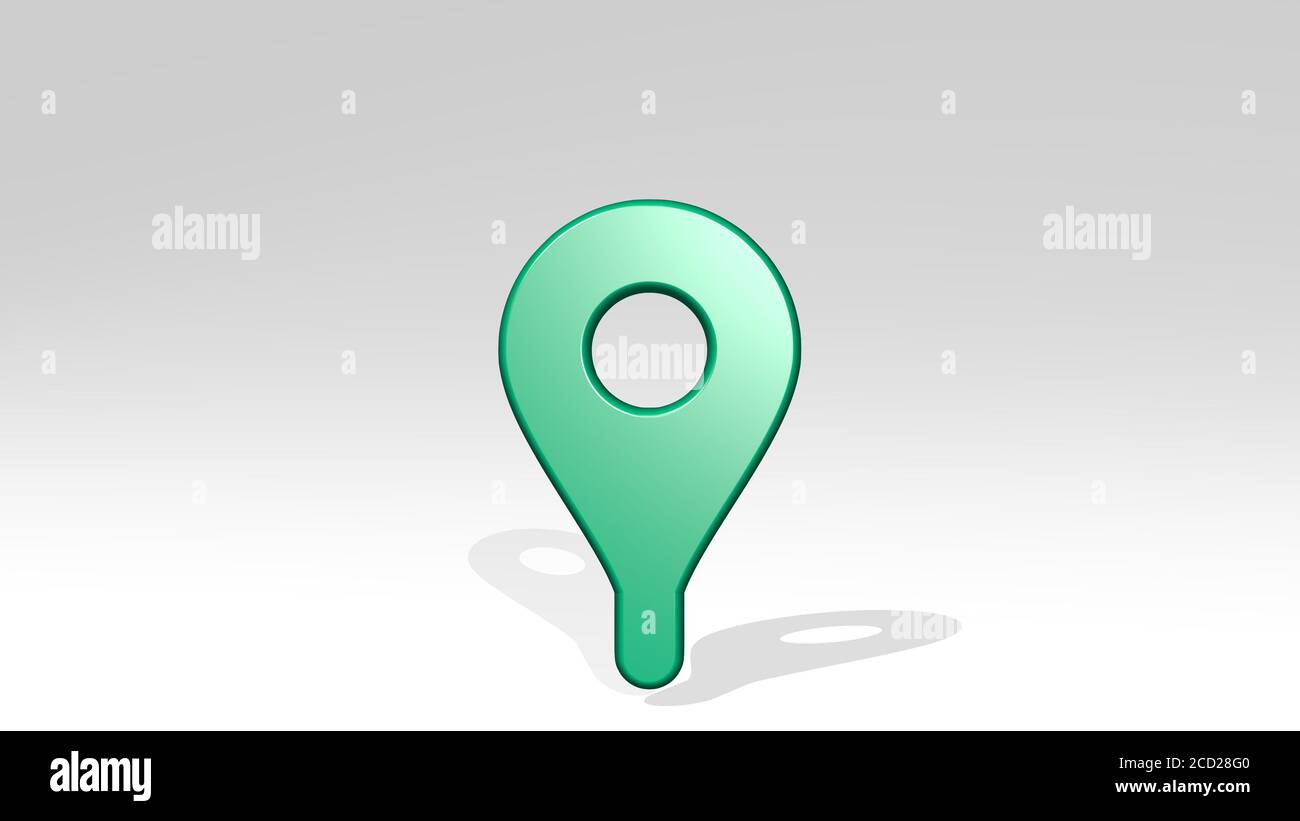 pin 3D icon casting shadow, 3D illustration Stock Photo - Alamy