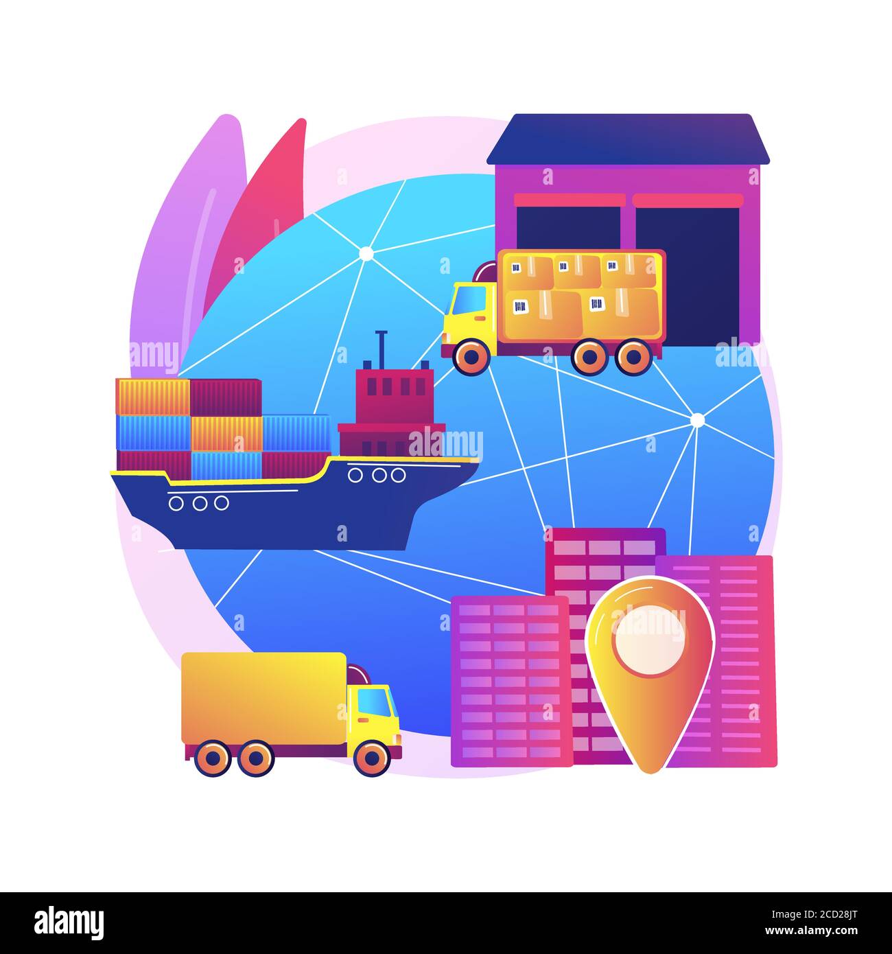 Blockchain in transport technology abstract concept vector illustration ...