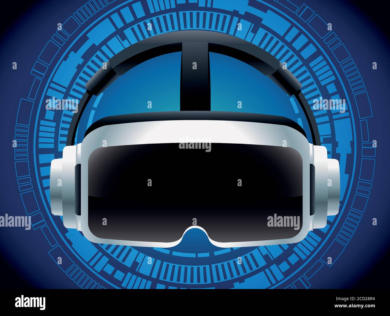 virtual reality mask accessory with blue background vector illustration ...