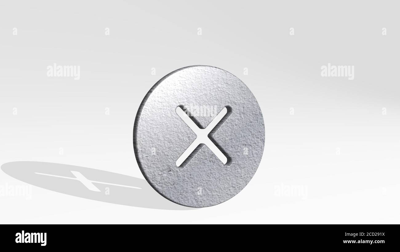 remove circle 3D icon standing on the floor, 3D illustration Stock ...