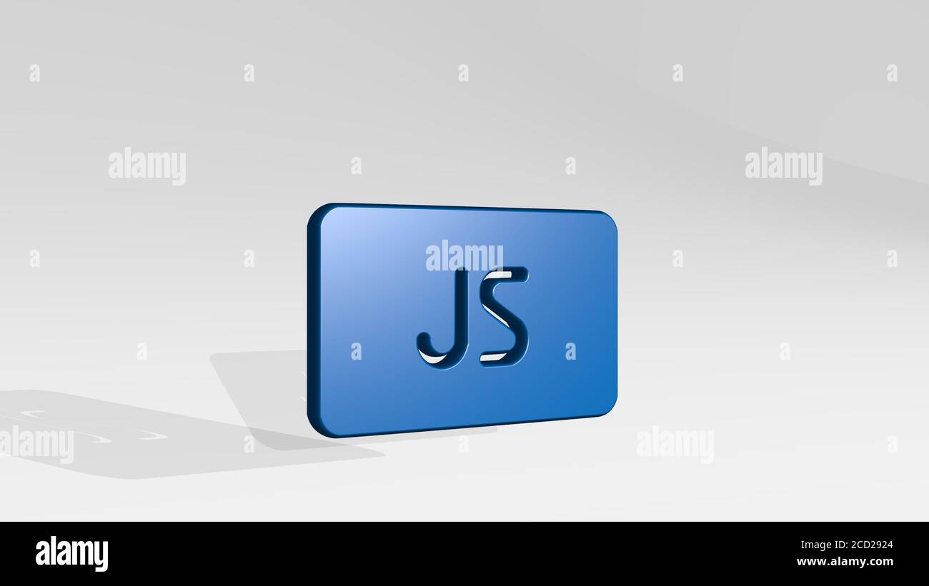 JS 3D icon casting shadow, 3D illustration Stock Photo - Alamy