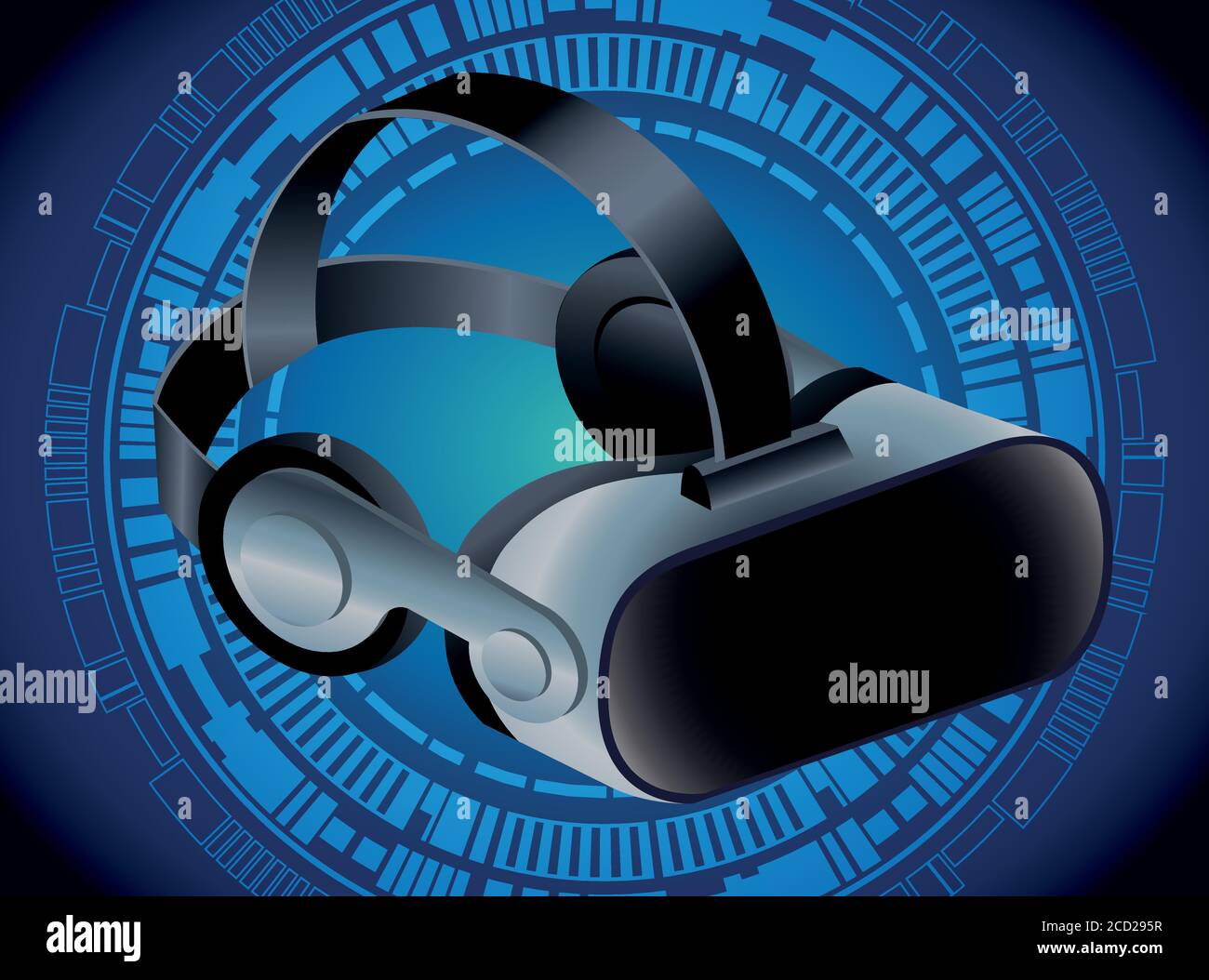 virtual reality mask accessory with blue background vector illustration ...