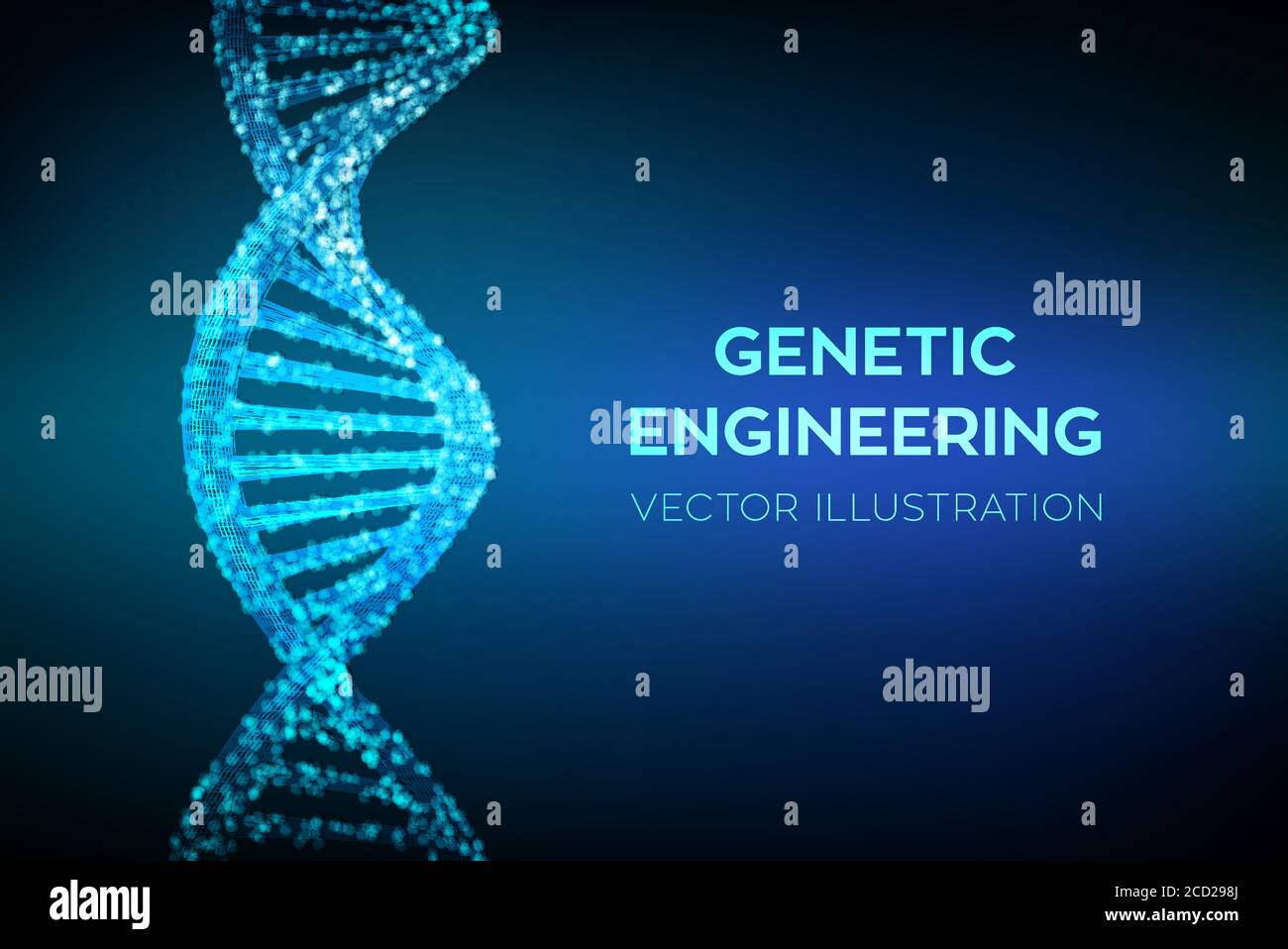 DNA sequence. Wireframe DNA molecules structure mesh. DNA code editable ...