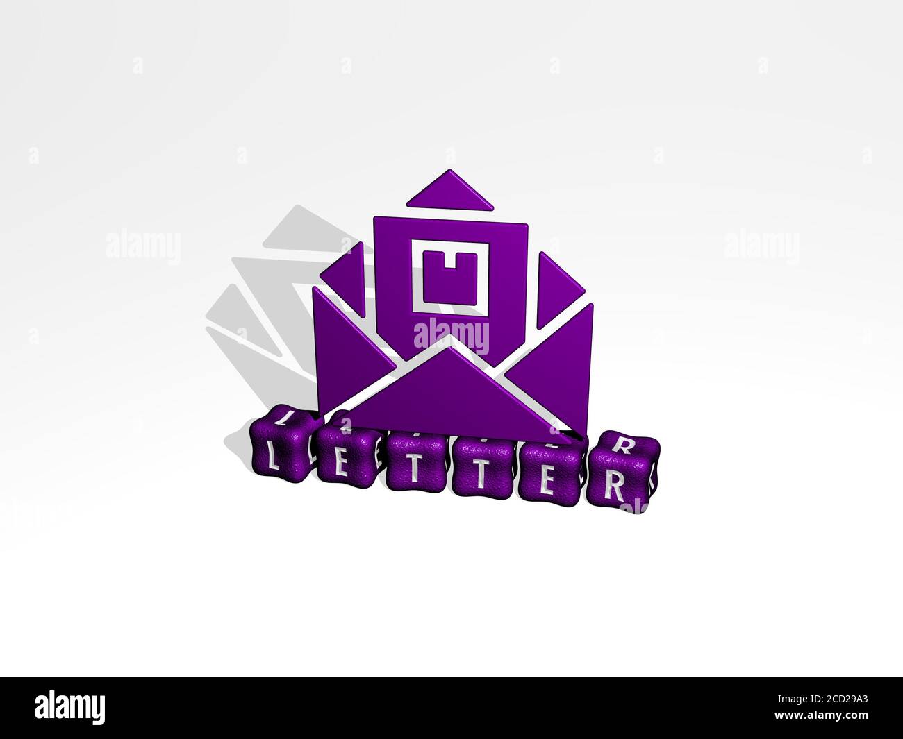 LETTER 3D icon on cubic text, 3D illustration Stock Photo - Alamy