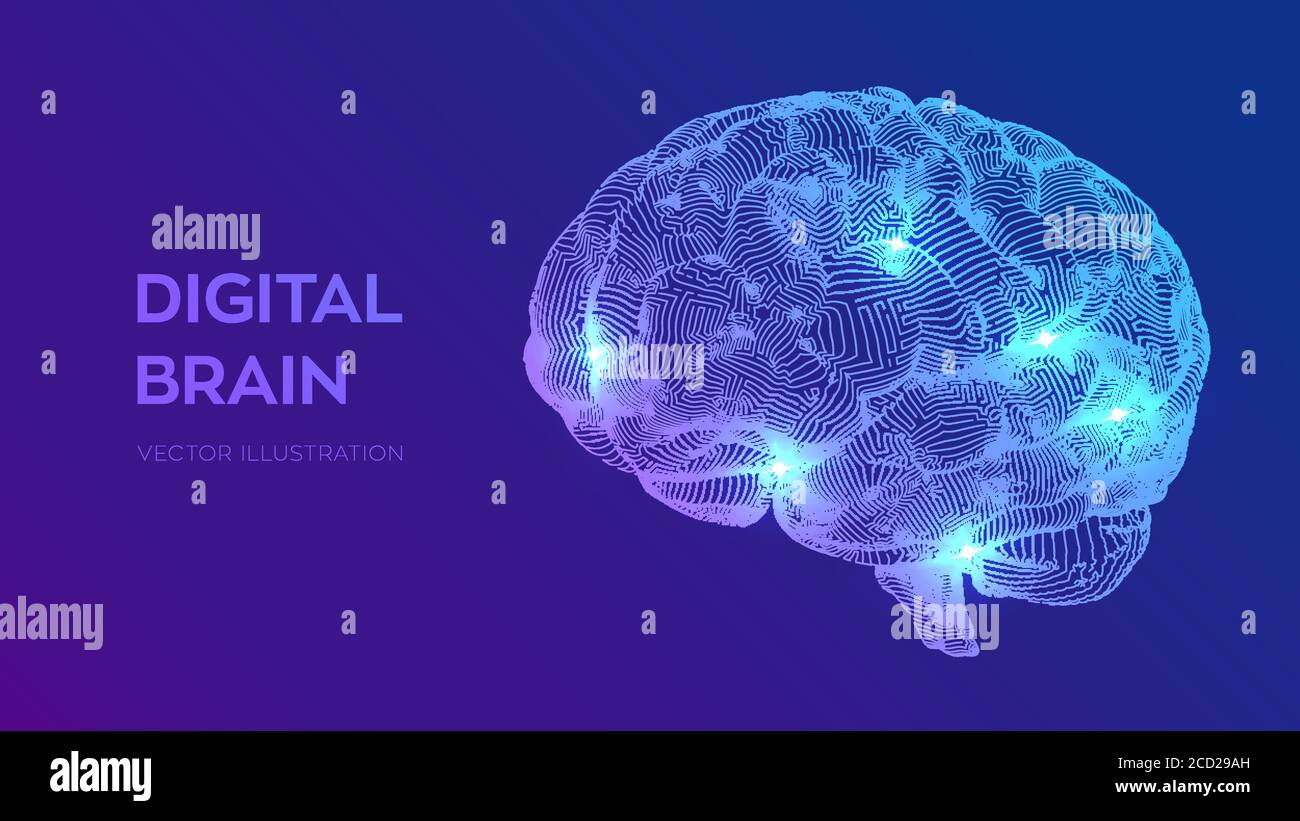 Brain. Digital brain. 3D Science and Technology concept. Neural network ... Brain. Digital brain. 3D Science and Technology concept. Neural network ...