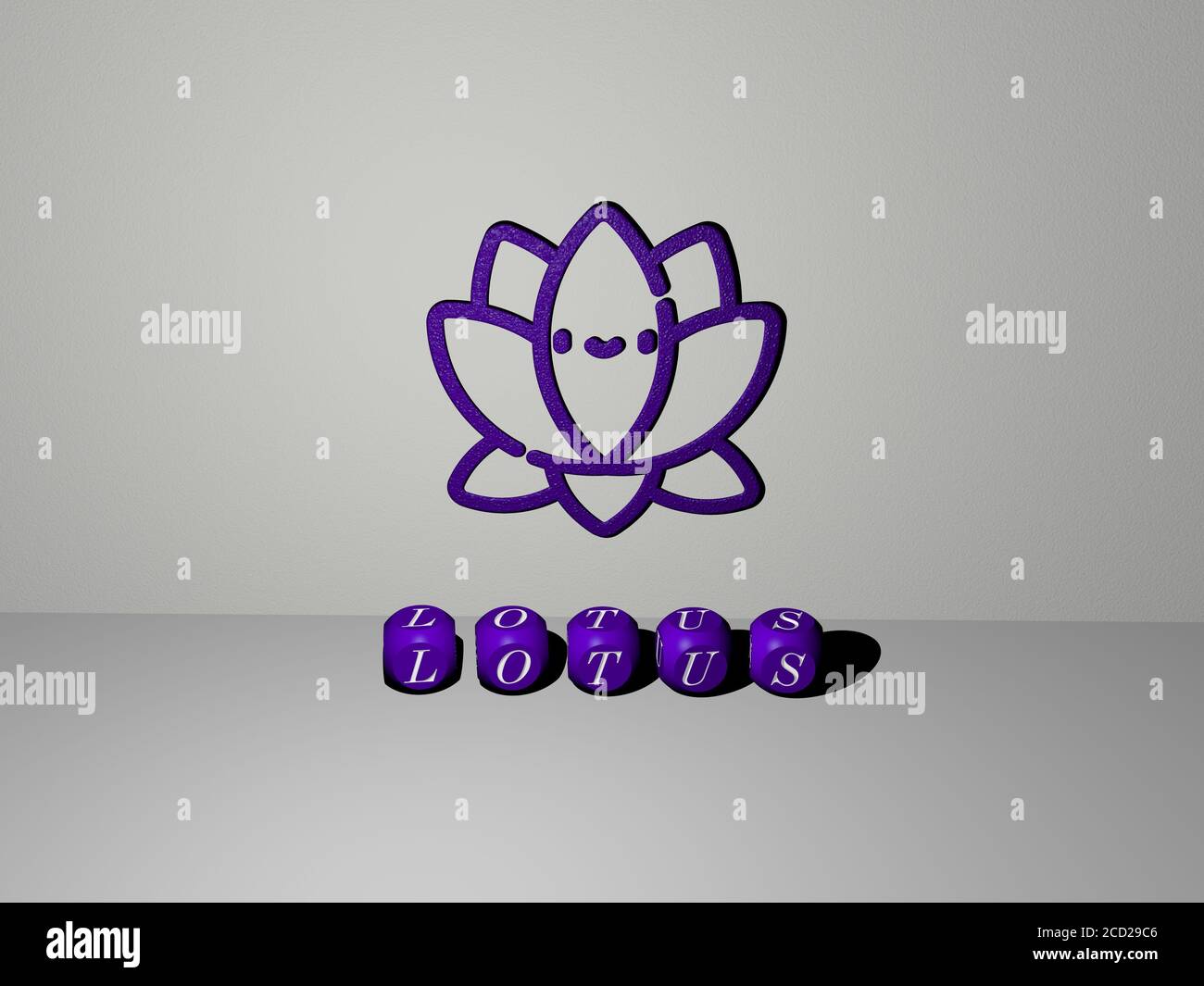 3D graphical image of LOTUS vertically along with text built by ...