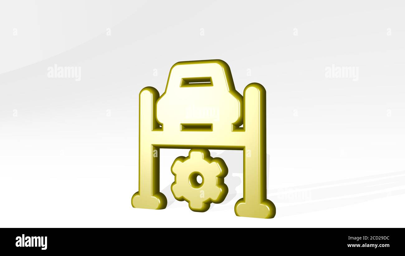 car repair bottom 3D icon casting shadow, 3D illustration Stock Photo ...