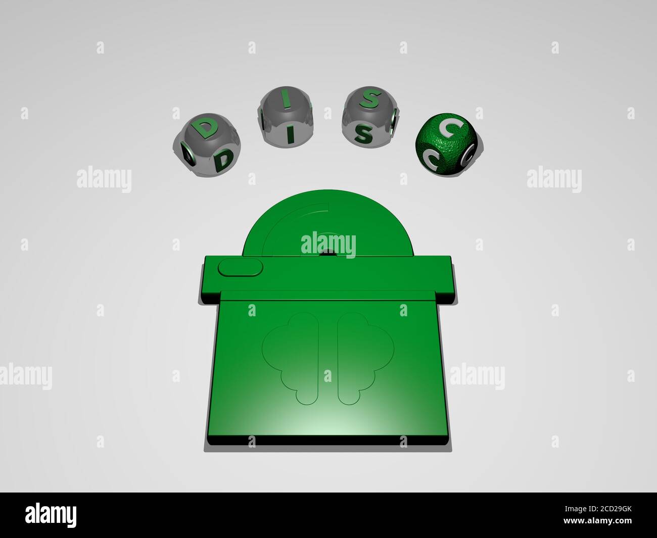 disc circular text of separate letters around the 3D icon, 3D ...