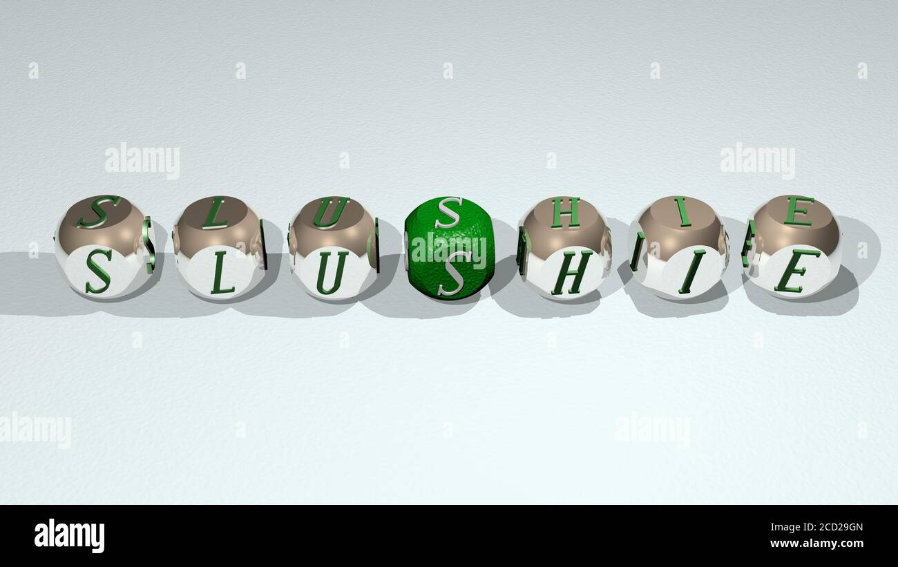 non alcoholic: slushie text of cubic individual letters, 3D ...