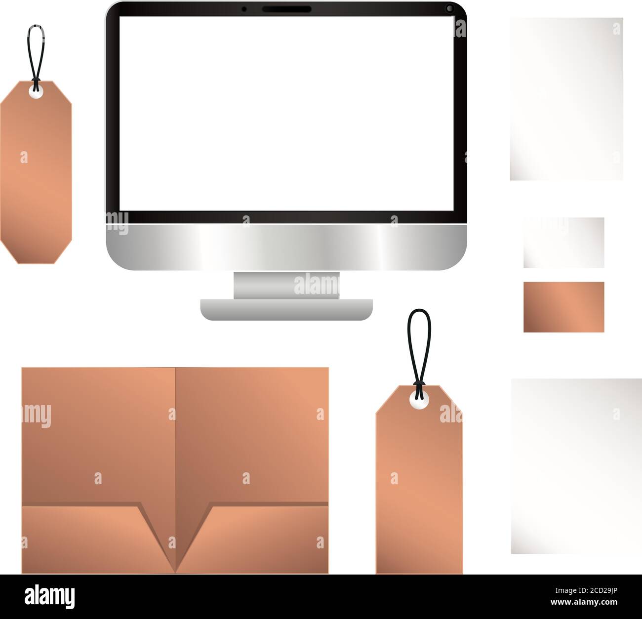 mockup computer file and labels of corporate identity and stationery ...